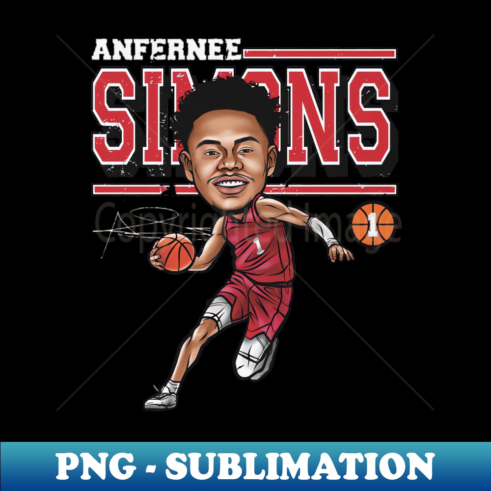 Anfernee Simons Portland Cartoon - Unique Sublimation PNG Do | Inspire ...