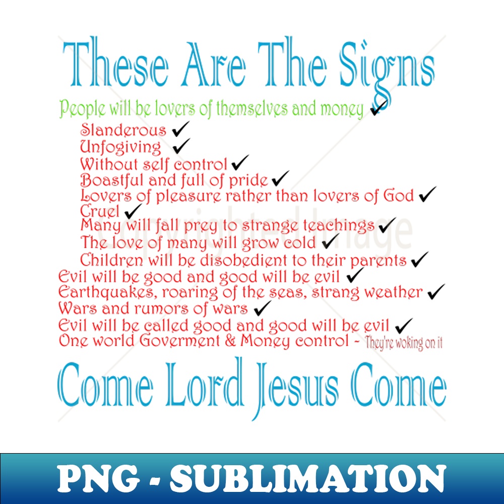 End Times Signs - Artistic Sublimation Digital File - Add a | Inspire ...