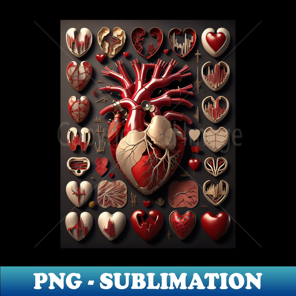 Heart Collage - PNG Transparent Sublimation Design - Instant - Inspire ...