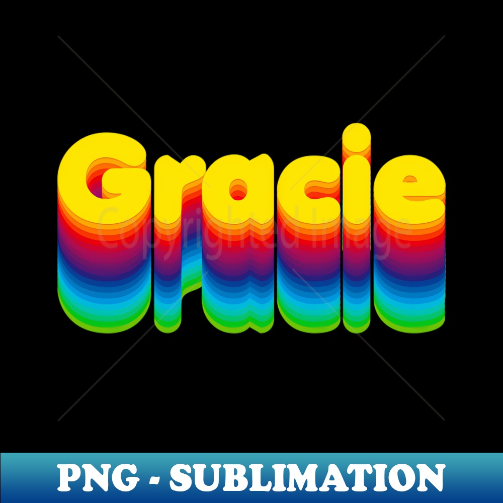 Rainbow Layers Gracie Name Label - PNG Sublimation Digital D | Inspire ...