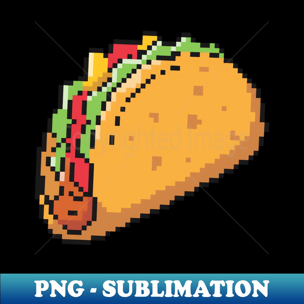 Taco Pixel Art - PNG Transparent Digital Download File for S - Inspire ...