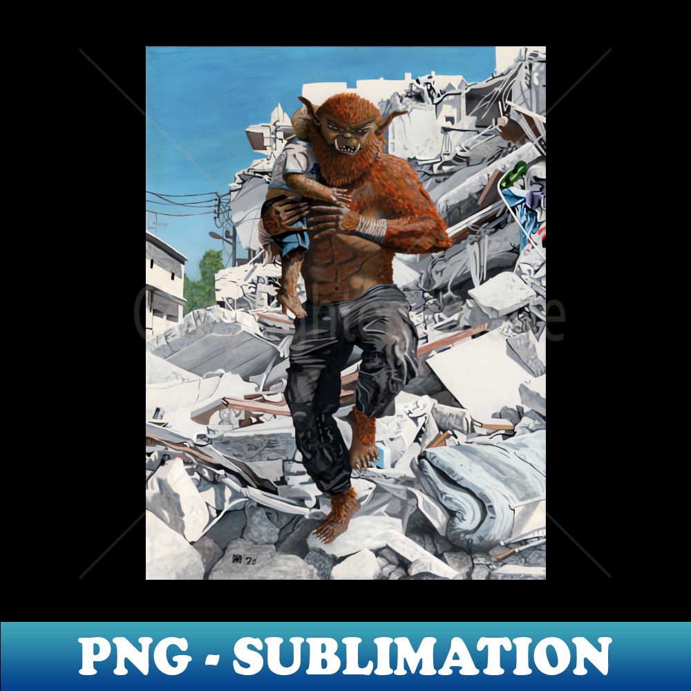 Bugbear Hero Rescuing Child Fantastic Arts - Digital Sublima | Inspire Uplift