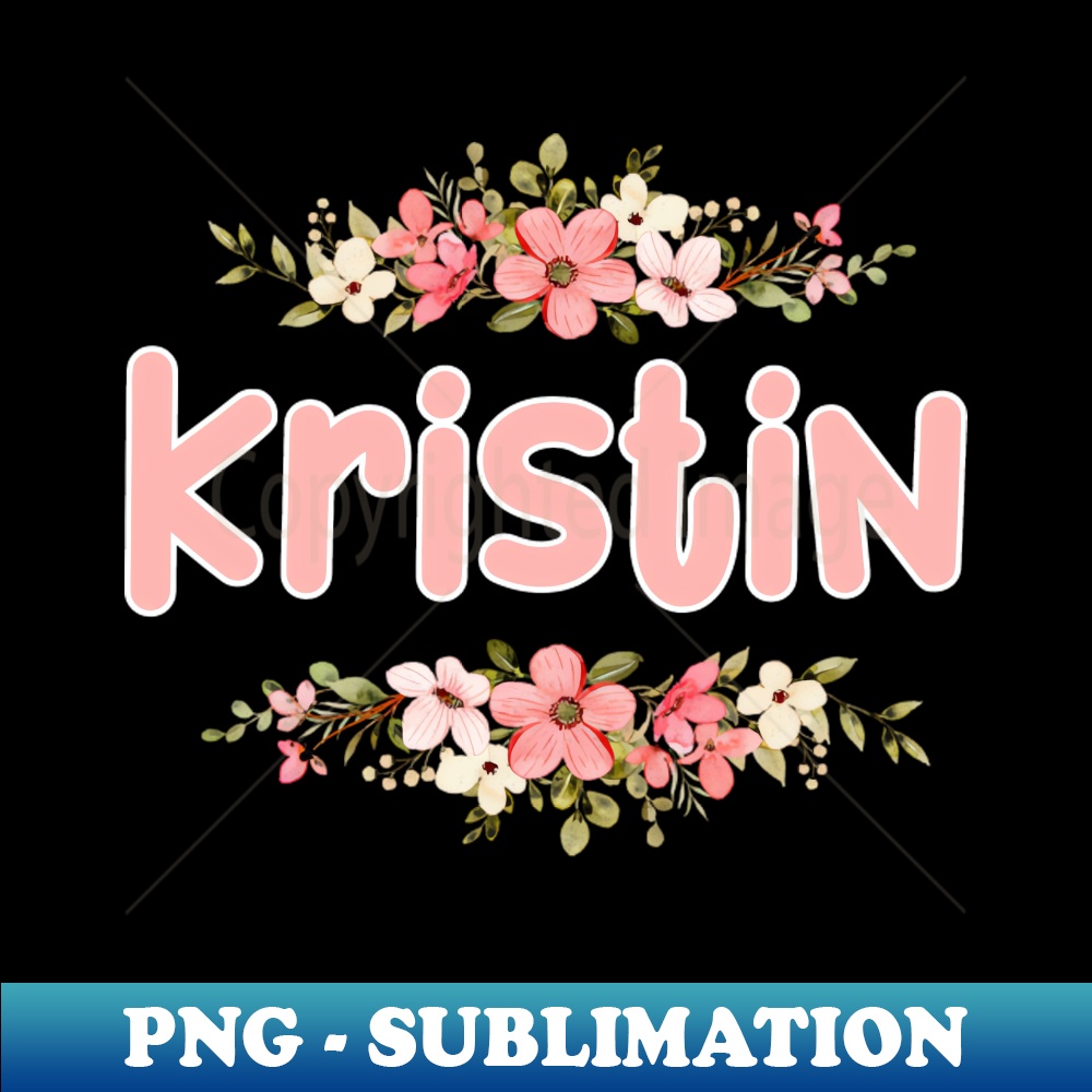 Flower Border Kristin Name Label - Exclusive PNG Sublimation | Inspire ...