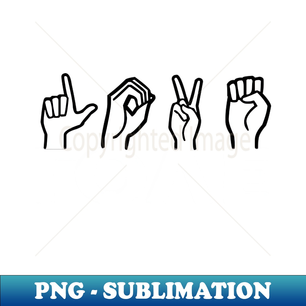 Love Hand Sign - For Dark colors - Trendy Sublimation Digita | Inspire ...