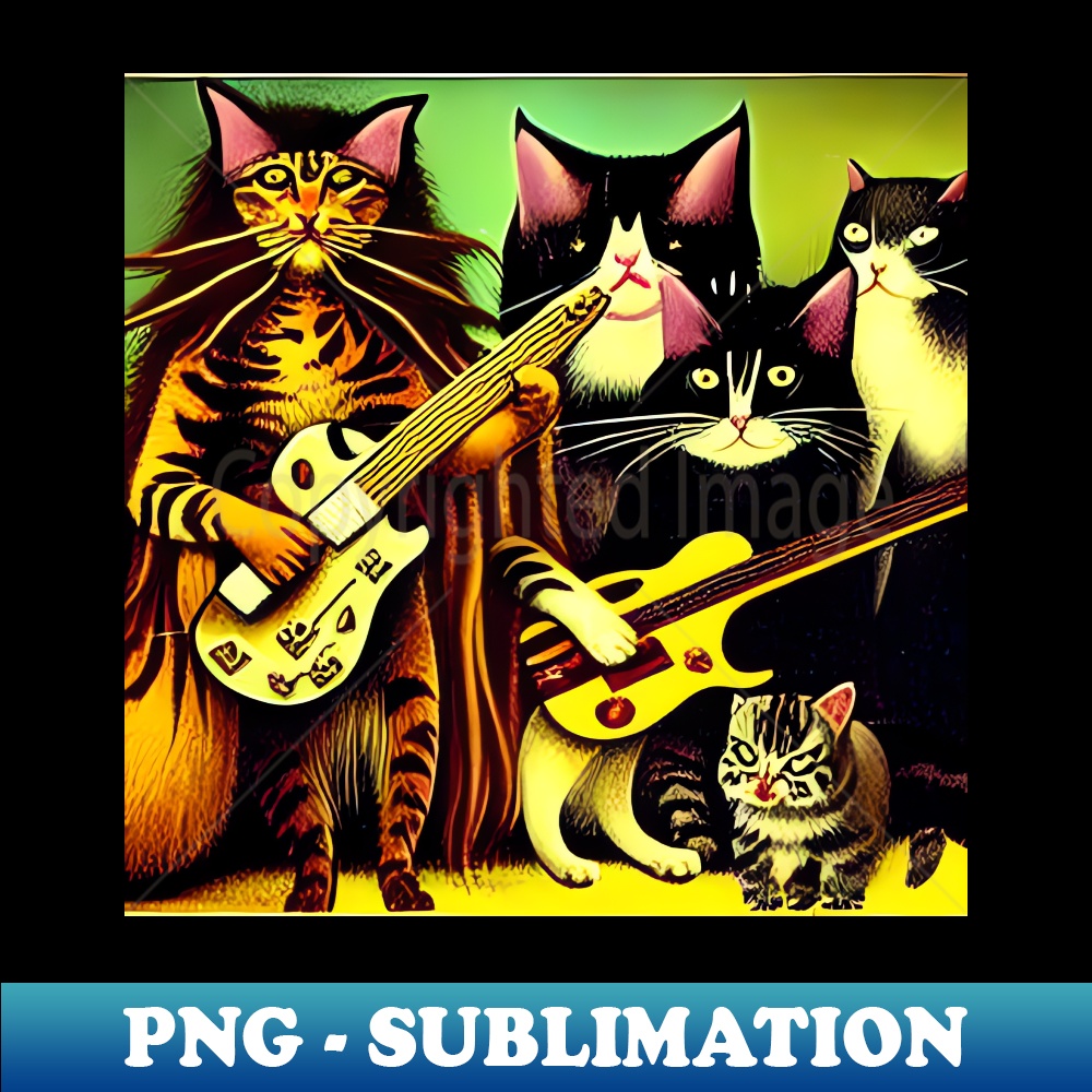 The heavy metal cat band - Digital Sublimation Download File | Inspire ...