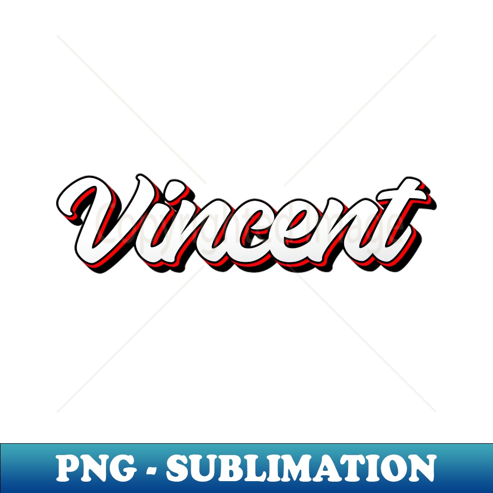 Vincent name - cool 70s retro font - Unique Sublimation PNG | Inspire ...