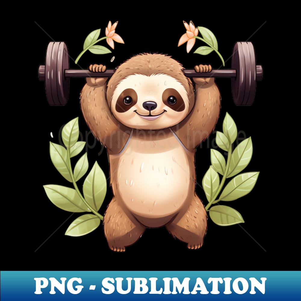 Sloth Lifting Weights - Vintage Sublimation PNG Download - U | Inspire ...