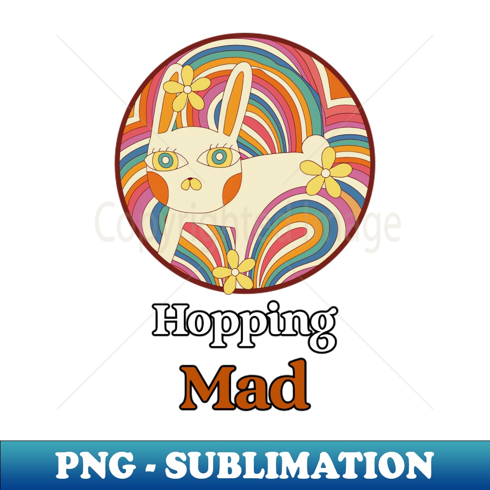 Hopping Mad Rabbit - PNG Transparent Sublimation Design - Vi | Inspire ...
