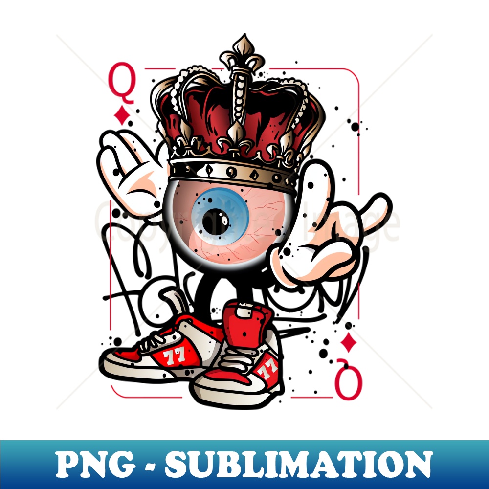 Playing Card Queen Monster Graffiti Street Art - Digital Sub | Inspire Uplift