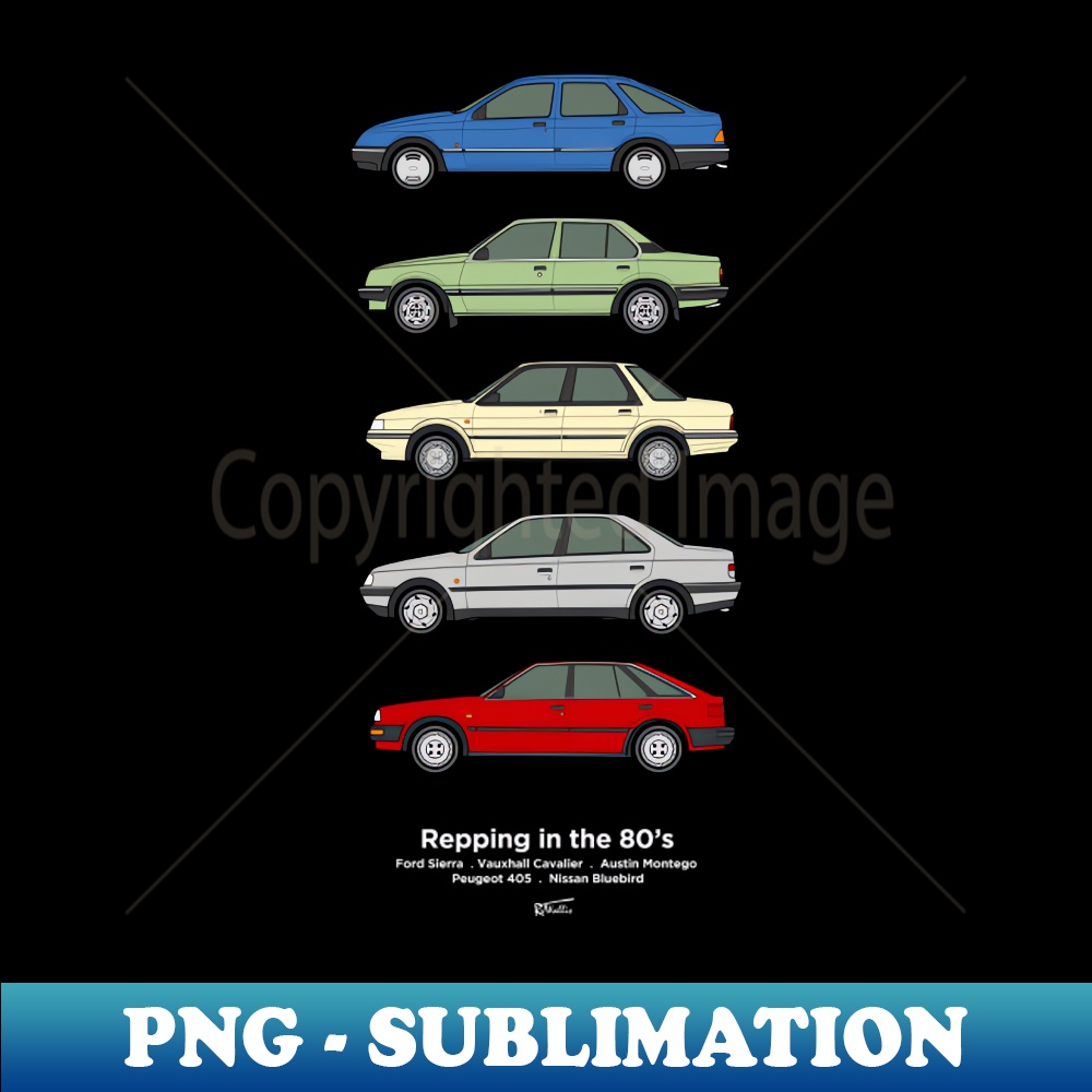 1980s Sales rep cars - High-Resolution PNG Sublimation File | Inspire ...