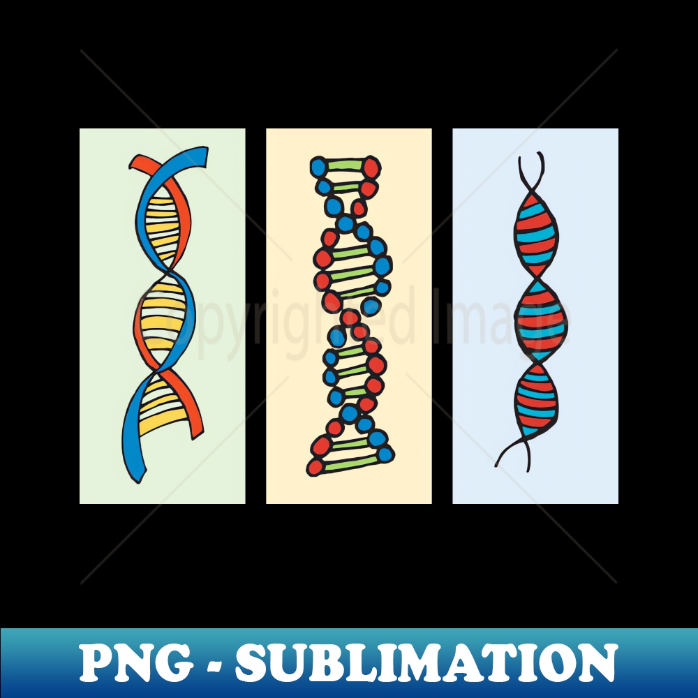 DNA Double Helix - Triple - Genetics - Sublimation-Ready PNG | Inspire ...