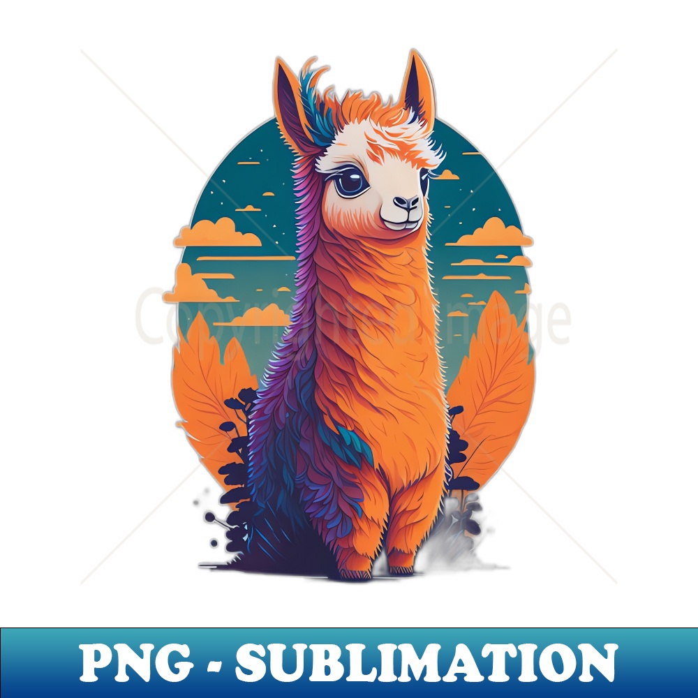 Cute Fluffy Llama - Sublimation-Ready PNG File - Stunning Su - Inspire Uplift