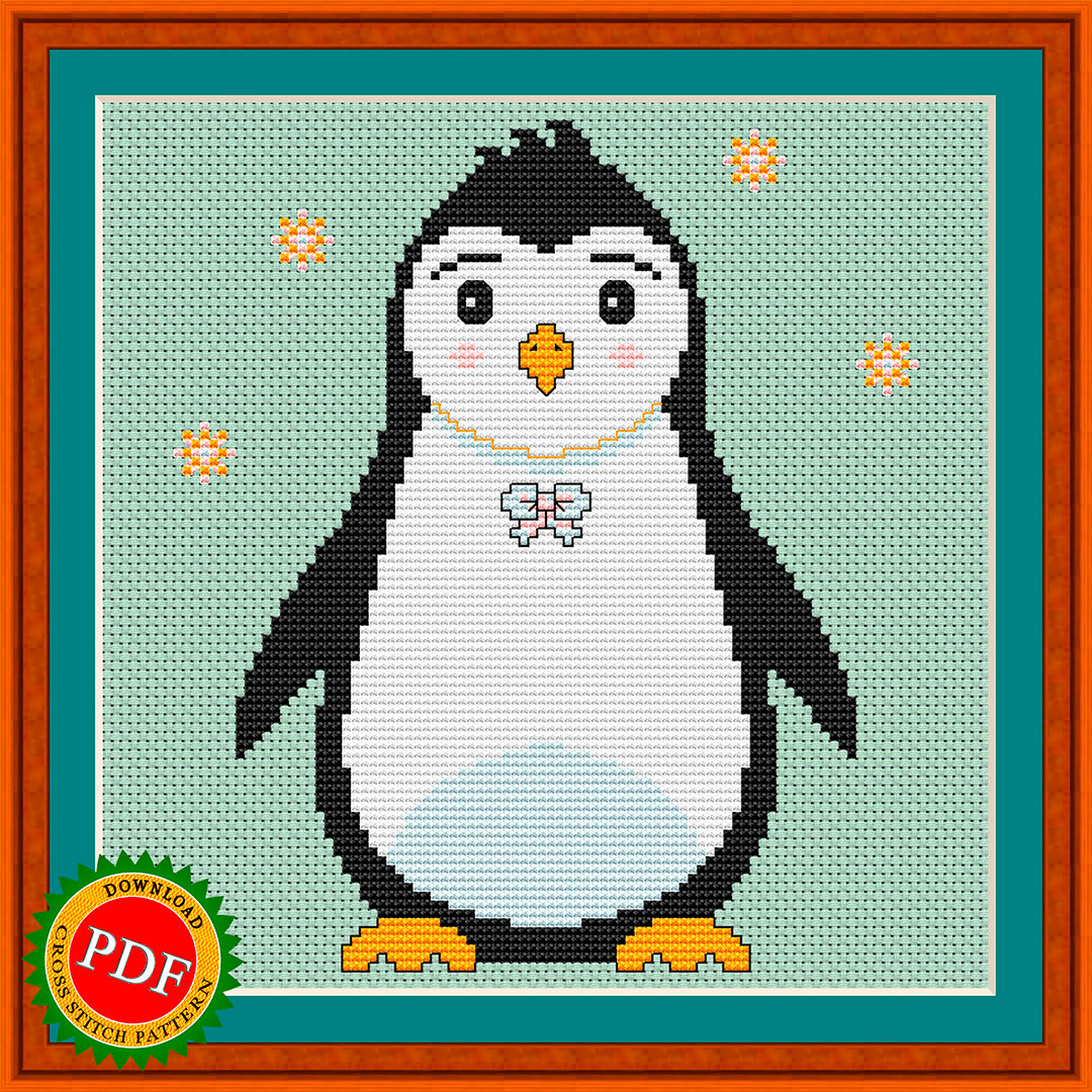 Penguin Cross Stitch Pattern | Inspire Uplift