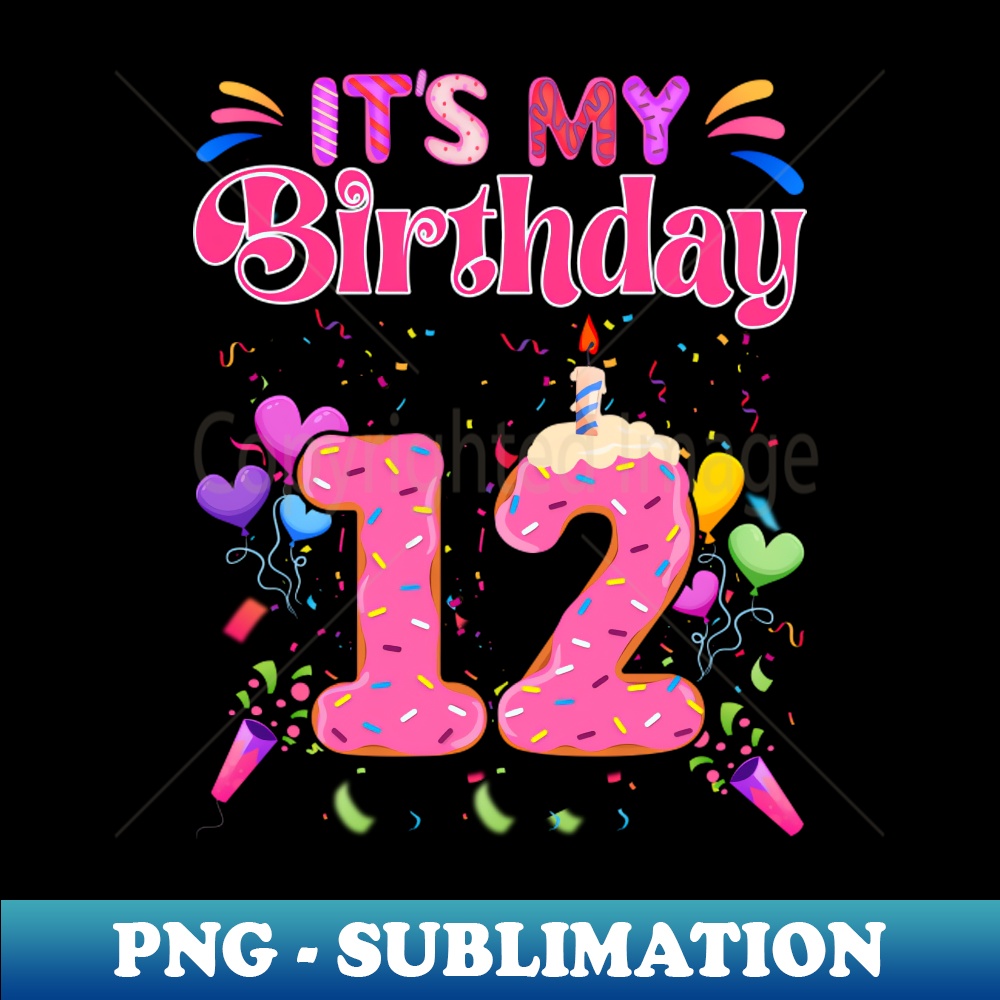Kids Sweet Donut Its My 12th Birthday Shirt 12 Yrs Old Gifts | Inspire ...