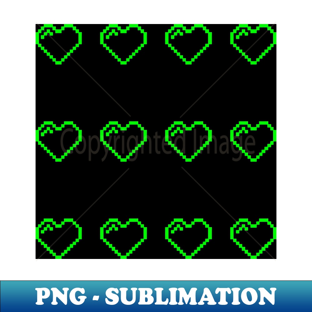 Pixel Art GREEN HEART Outiline Emoji Bitmap - High-Quality P | Inspire ...