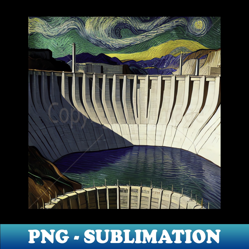 Hoover Dam in Van Goghs style - Premium Sublimation Digital - Inspire ...