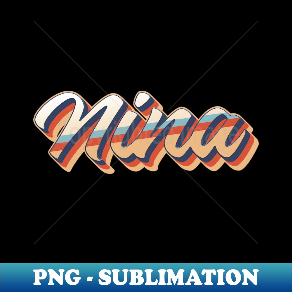 Nina name - cool 70s retro font surf style design - Premium | Inspire ...