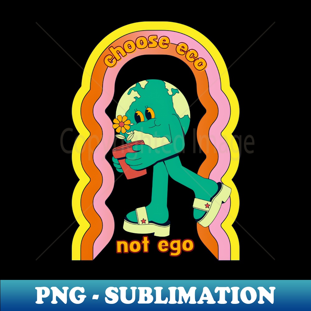 Choose Eco Not Ego Retro Save Earth - PNG Transparent Sublim | Inspire ...