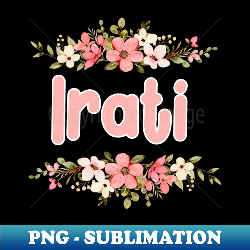 Flower Border Irati Name Label - Sublimation-Ready PNG File | Inspire ...