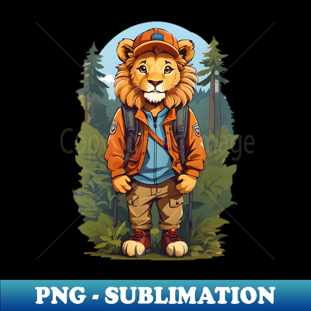 Lion cub explorer in forrest cartoon graphic for kids - High - Inspire ...