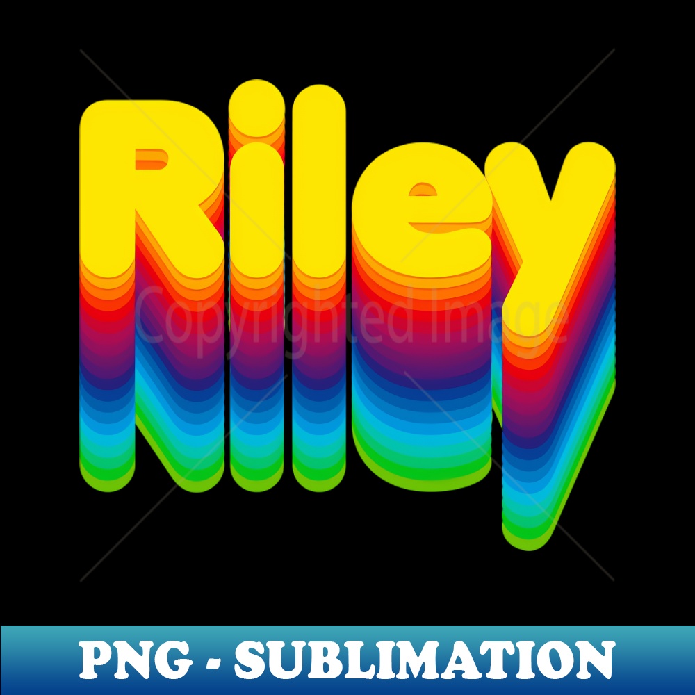 Rainbow Layers Riley Name Label - PNG Transparent Sublimatio | Inspire ...