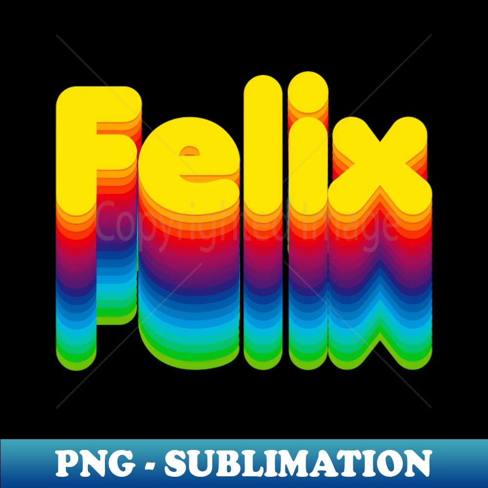 Rainbow Layers Felix Name Label - Sublimation-Ready PNG File | Inspire ...