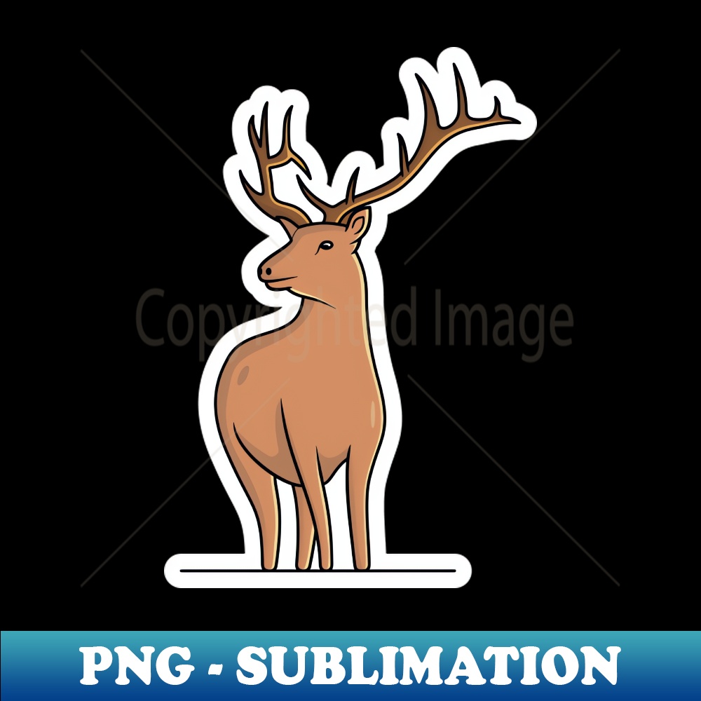 Beautiful Deer with Antler Horn Sticker vector illustration | Inspire ...