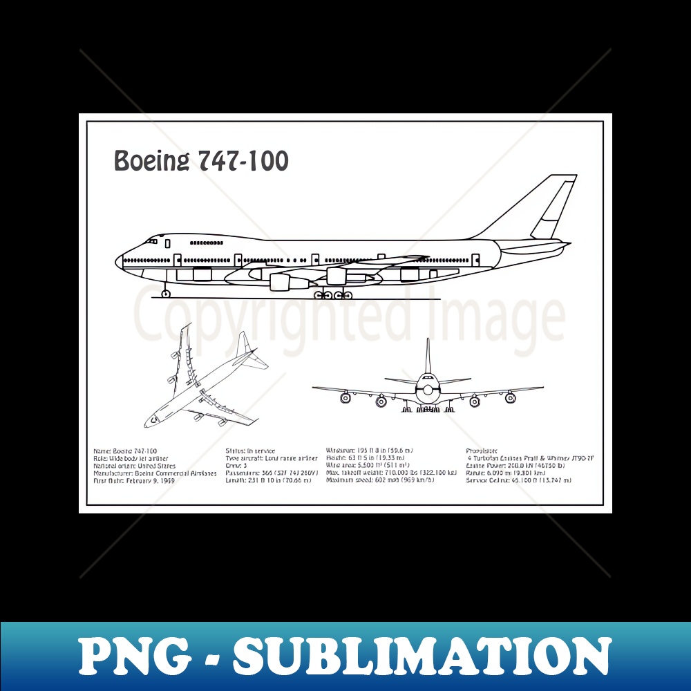 Boeing 747 - 100 - Airplane Blueprint - BD - High-Resolution - Inspire ...