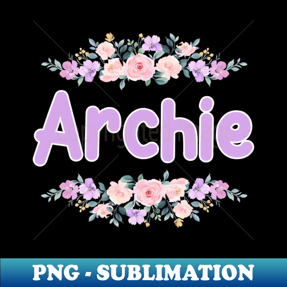 Purple Flower Archie Name Label - High-Resolution PNG Sublim | Inspire ...