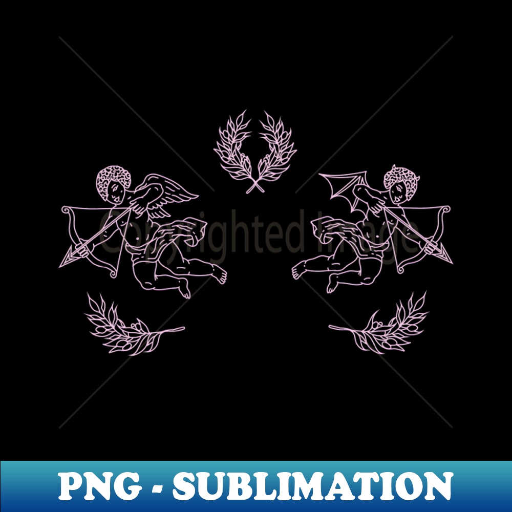 Pink Cherubs Angel and Devil - PNG Transparent Sublimation D | Inspire ...