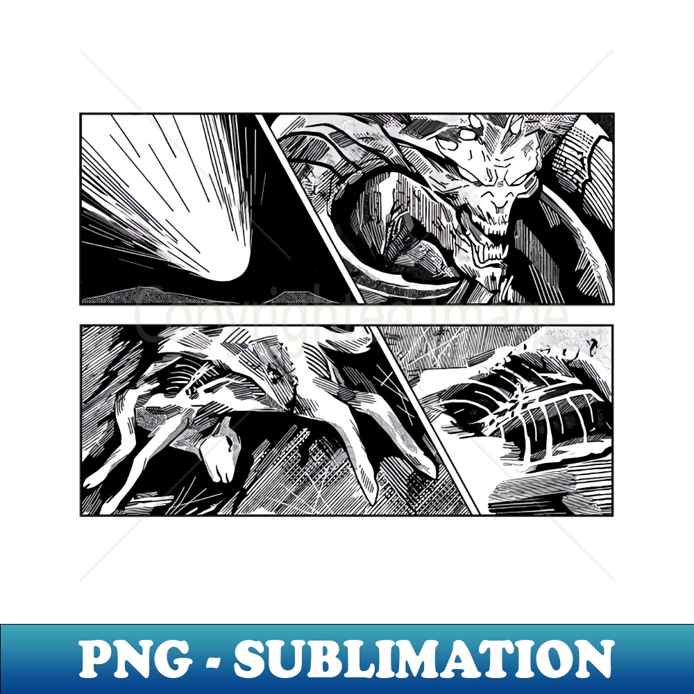 Anime Simple Panel Design Spooky Horror Devil Demon Black an | Inspire ...