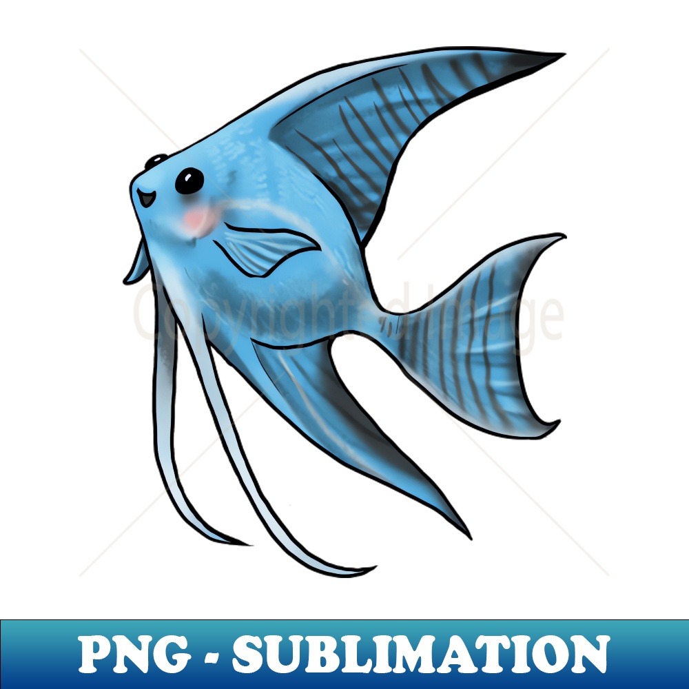 Fish - Angelfish - Blue Blushing - PNG Transparent Sublimati - Inspire ...