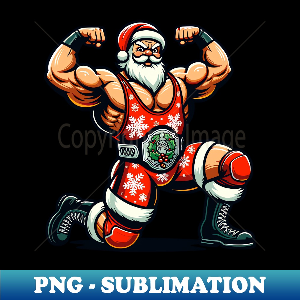Wrestler Santa Showdown - Vintage Sublimation PNG Download - | Inspire ...