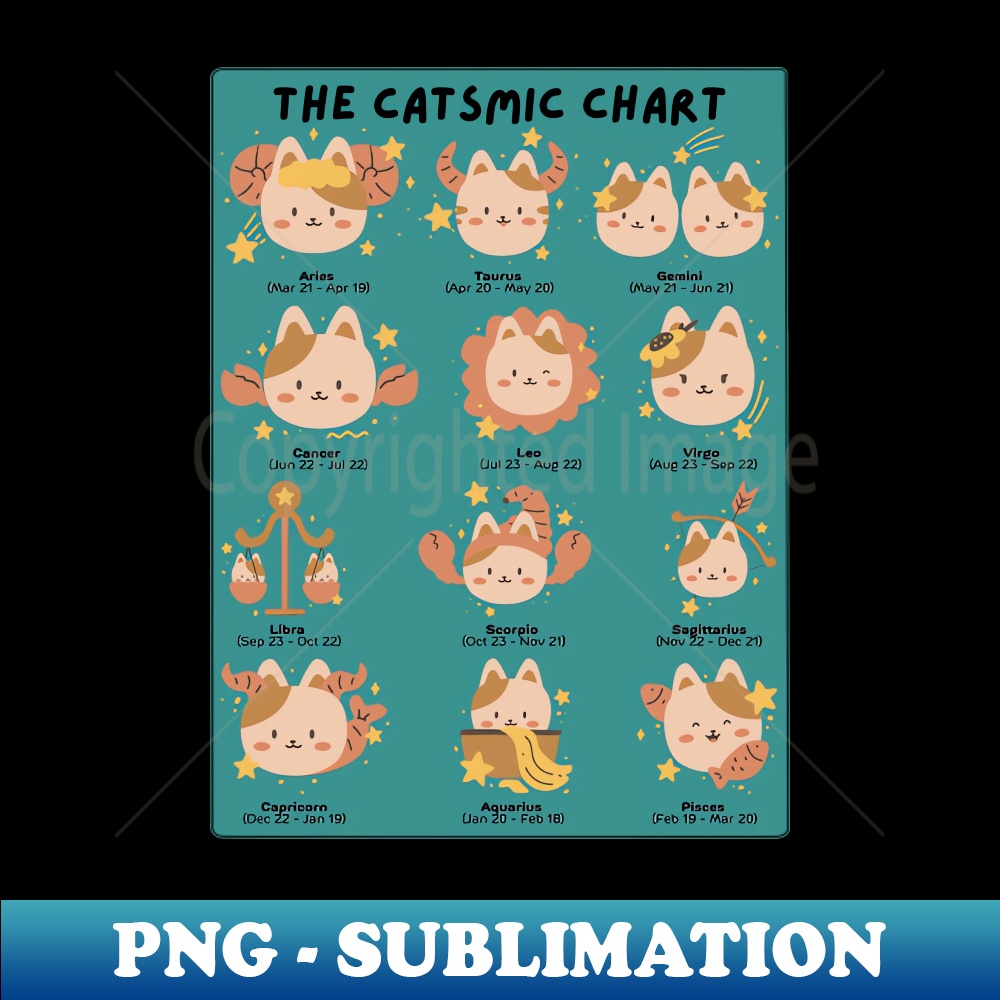 The Catsmic Chart cute cat zodiac signs chart - Unique Subli - Inspire ...