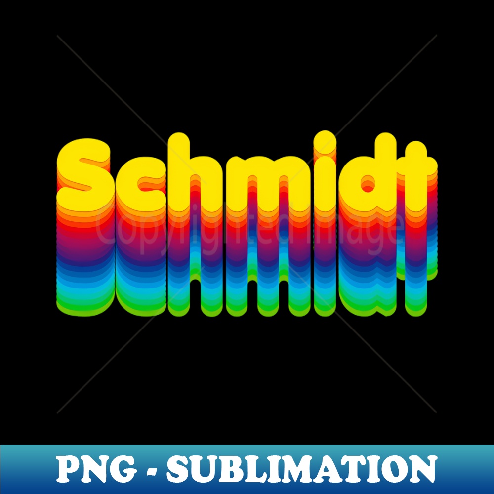 Rainbow Layers Schmidt Name Label - PNG Sublimation Digital | Inspire ...