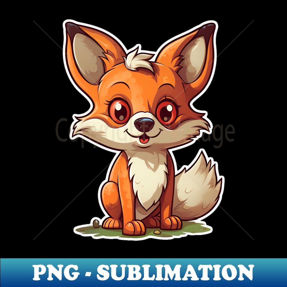 Cute Cartoon Fox - PNG Transparent Digital Download File for - Inspire ...