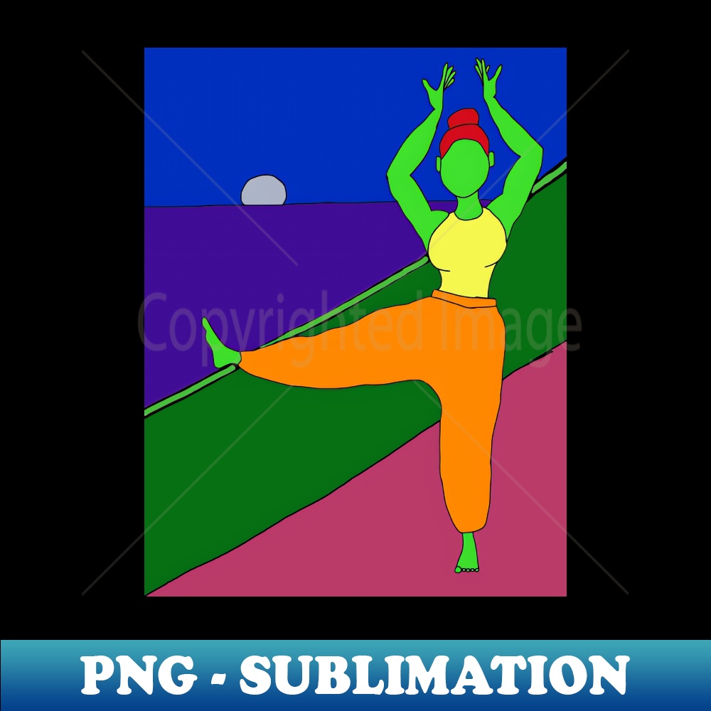 Alien lady stretching by the sea - Stylish Sublimation Digit | Inspire ...