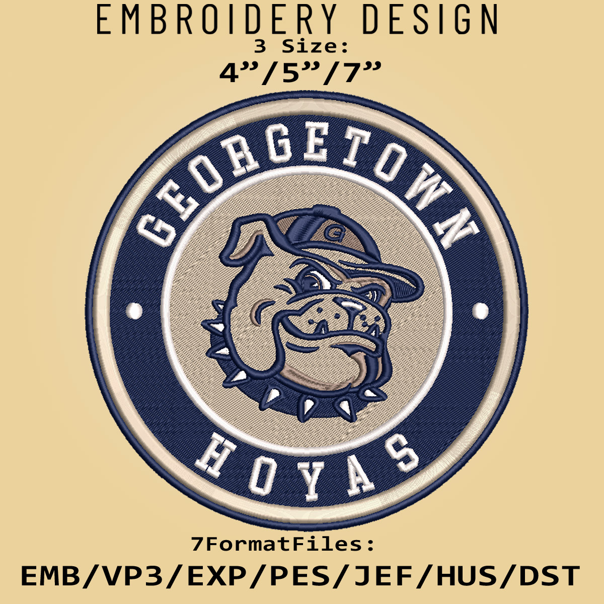 NCAA Logo Georgetown Hoyas, Embroidery design, Embroidery Fi | Inspire ...