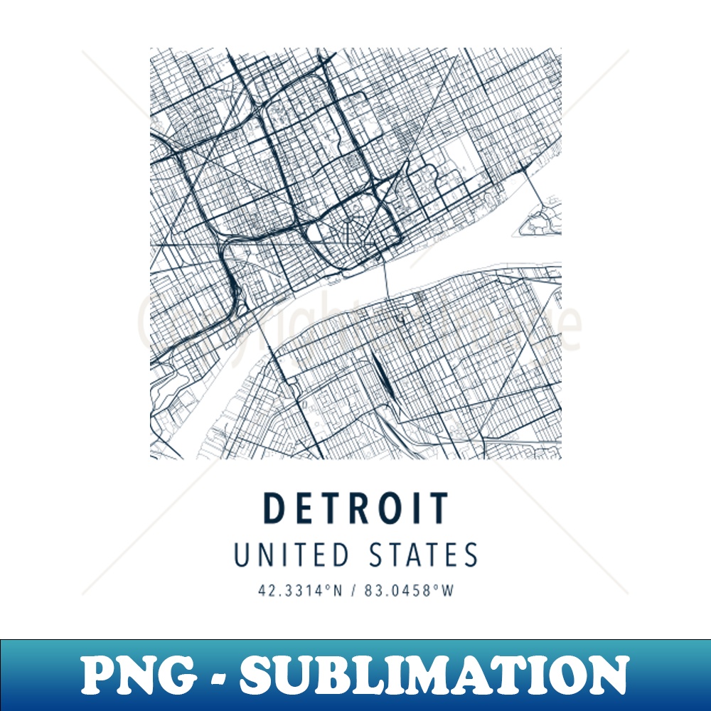 DETROIT SIMPLE MAP - Special Edition Sublimation PNG File - - Inspire ...