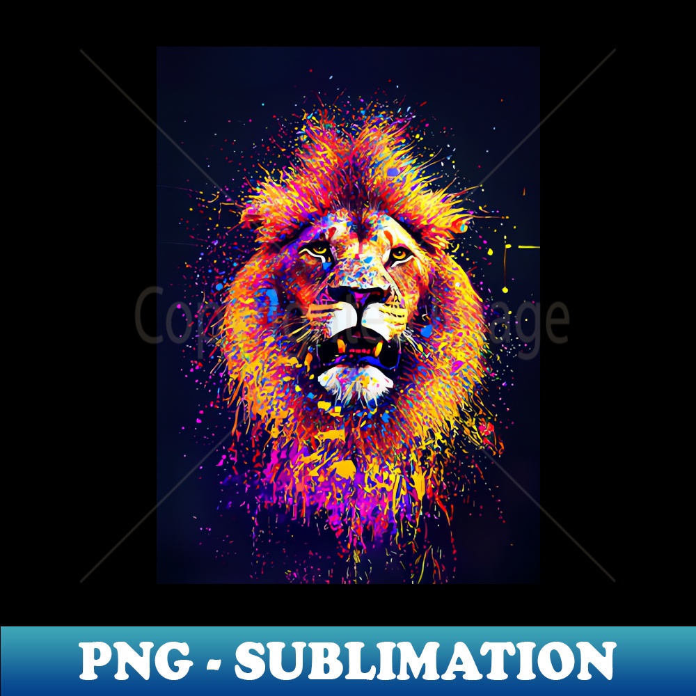 Splatter Paint Lion - High-Resolution PNG Sublimation File - - Inspire ...
