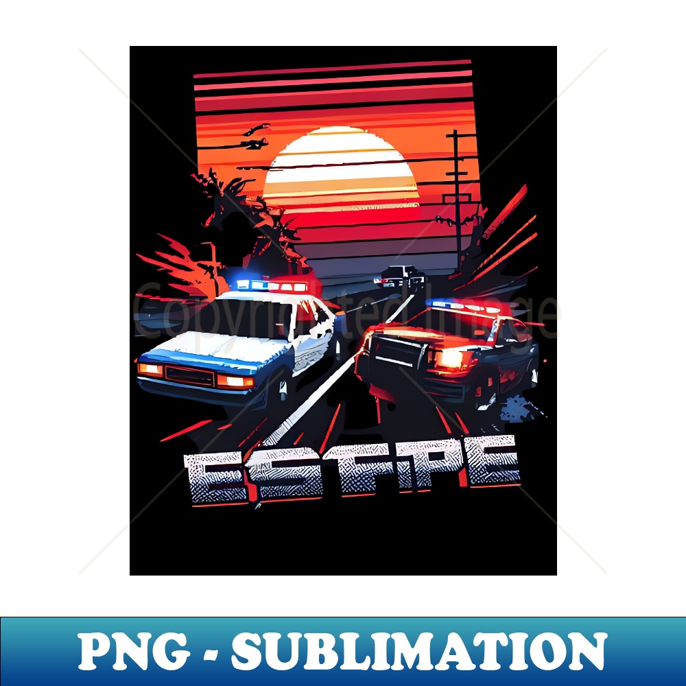 Vintage Vice Retro Police Chase Illustration - Artistic Subl - Inspire ...