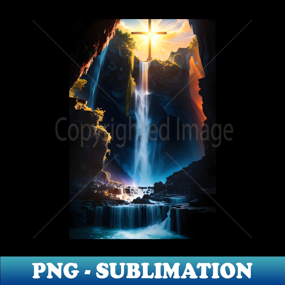Cross On Top of Waterfall - Premium PNG Sublimation File - B | Inspire ...