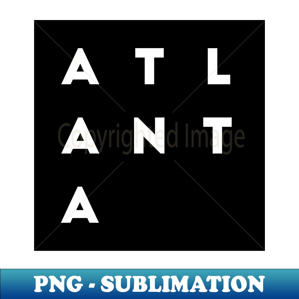 Atlanta Black square letters - Vintage Sublimation PNG Down | Inspire ...