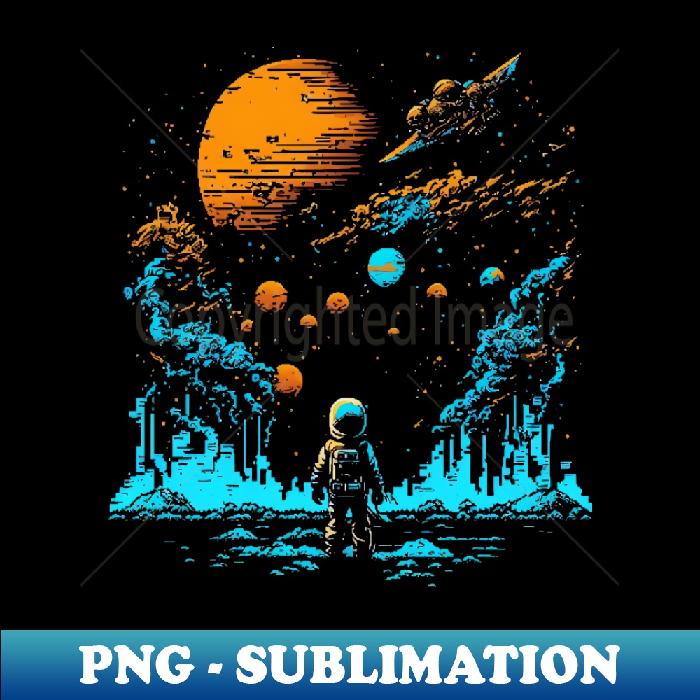 Space Man Pixel Art - Modern Sublimation PNG File - Stunning | Inspire ...
