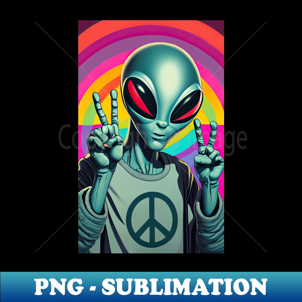 An Alien Giving the Peace Sign - Digital Sublimation Downloa - Inspire ...