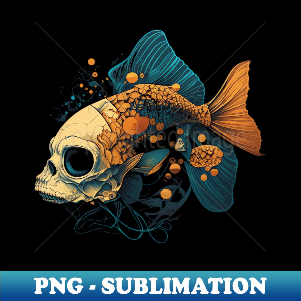 Colorful Skull Fish Watercolor Art - Creative Sublimation PN | Inspire ...