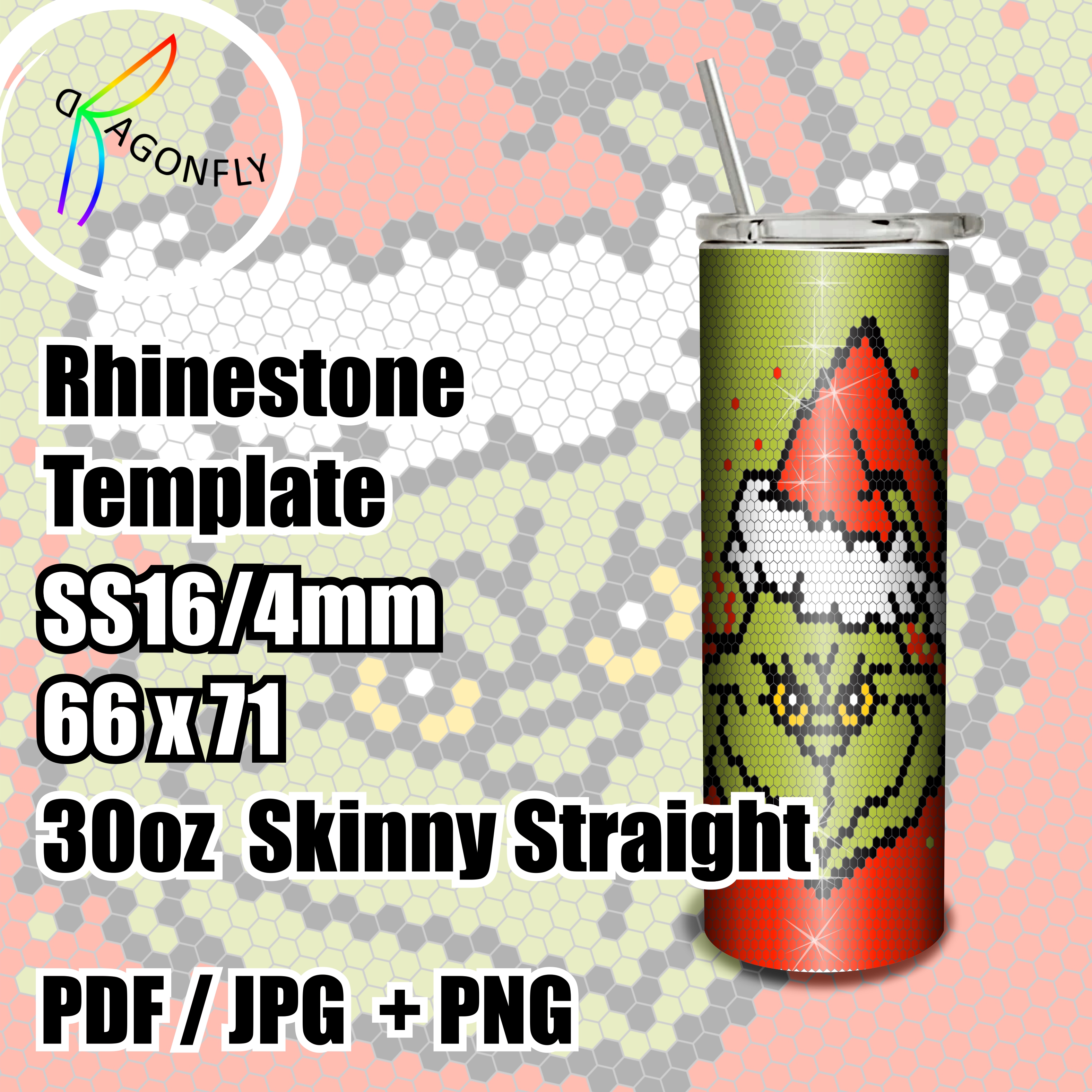 Grinch Christmas 30oz Straight Skinny Tumbler Rhinestone 16s - Inspire ...
