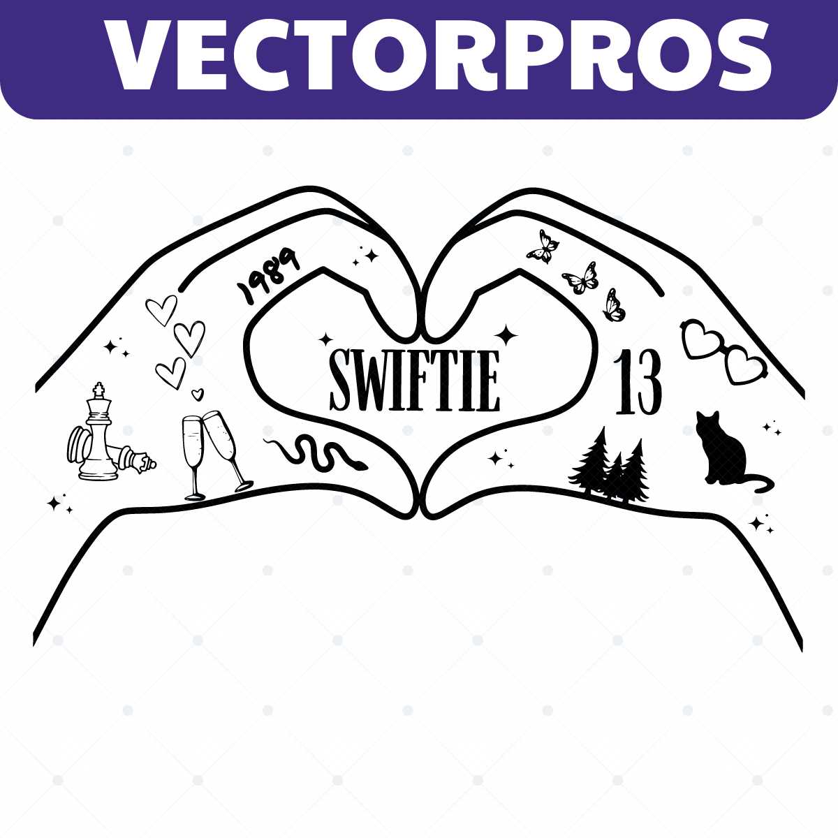 Retro Swiftie Hand Taylor Albums SVG Graphic Design File | Inspire Uplift