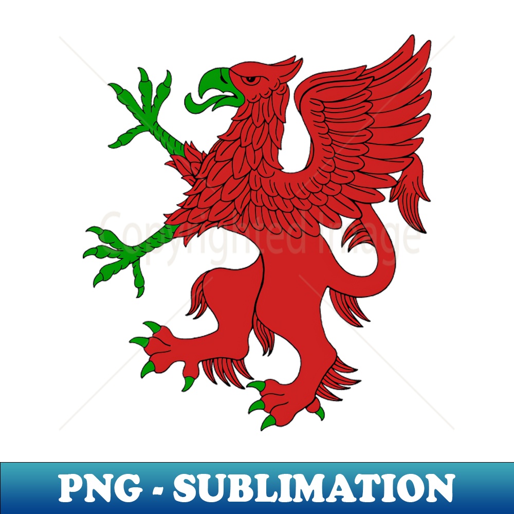 Griffin Rampant in Red and Green - Creative Sublimation PNG | Inspire ...