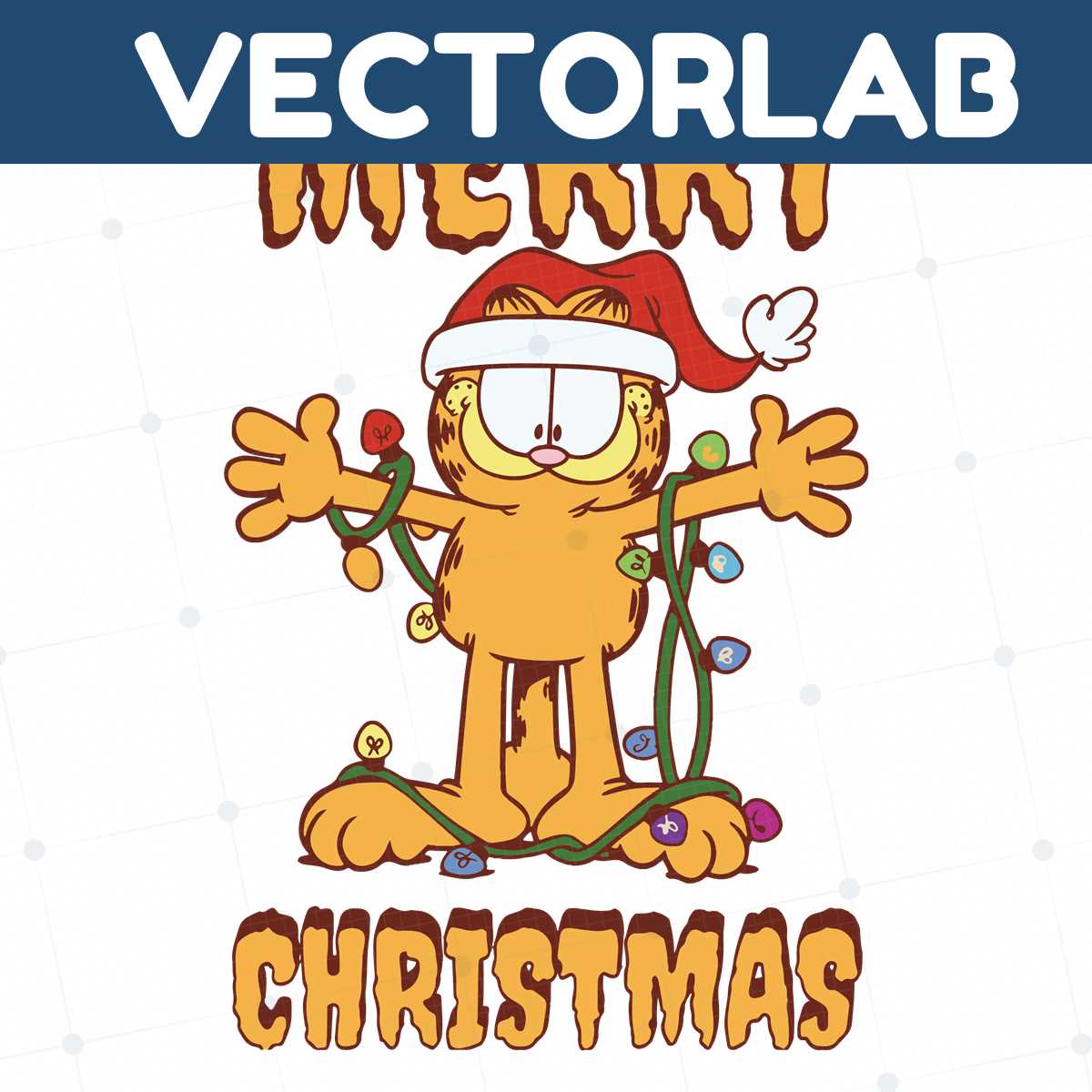 Retro Garfield Santa Merry Christmas SVG File For Cricut - Inspire Uplift